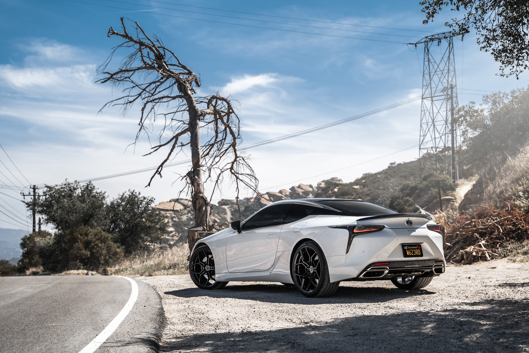 A 2018 Lexus LC500 on 20 Inch Blaque Diamond BD-F25 Gloss Black Wheels ...