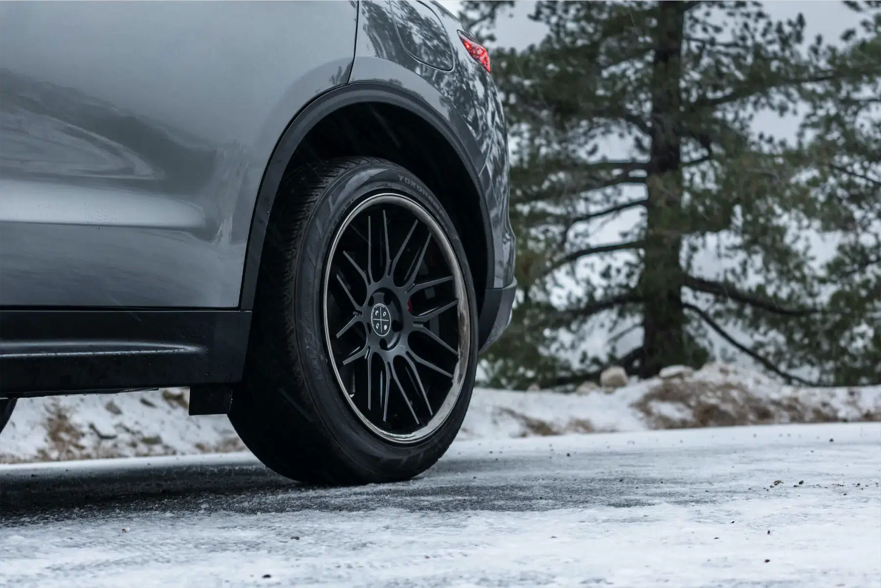 An Alfa Romeo Stelvio on Blaque Diamond BD-27 Matte Black with Black ...