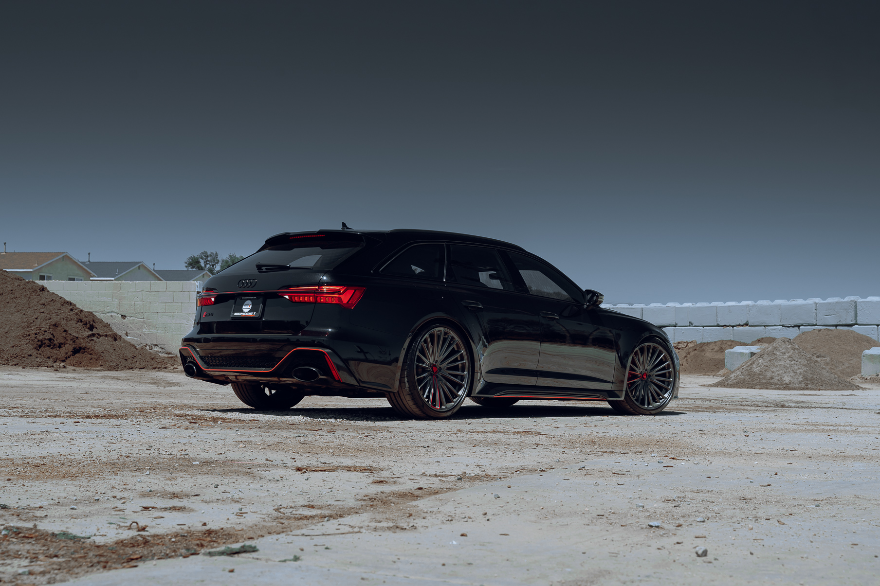 A Black 2022 Audi RS6 on Blaque Diamond BD-715 Custom Brushed Graphite ...